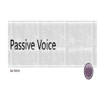 Passive grammar powerpoint | PPT