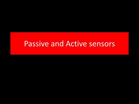 Passive Remote sensing | PDF