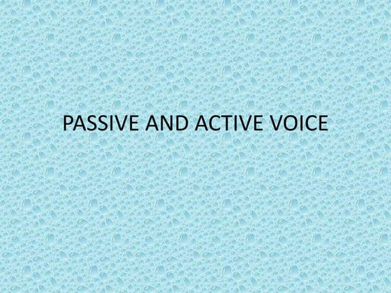 Passive | PPT