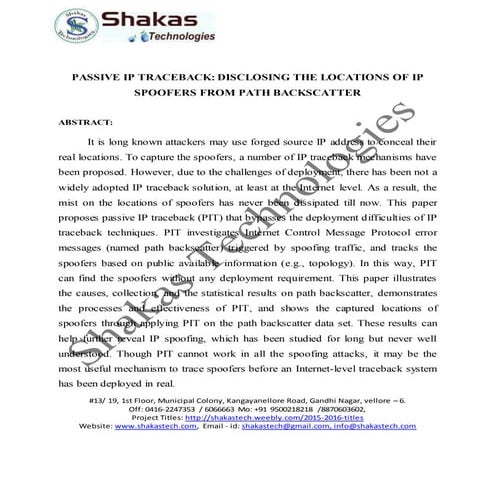 Single-packet hybrid IP traceback for IPv4 and IPv6 networks.