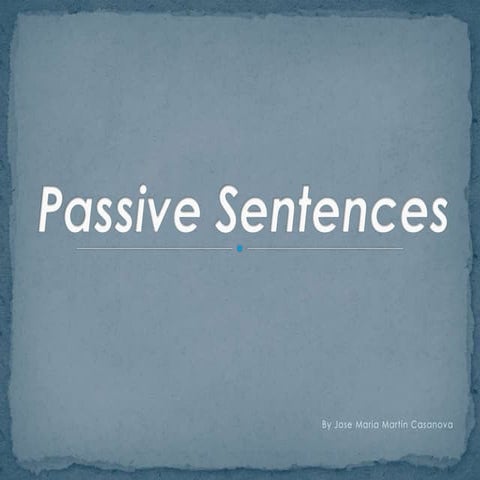 Passive sentences | PPTX