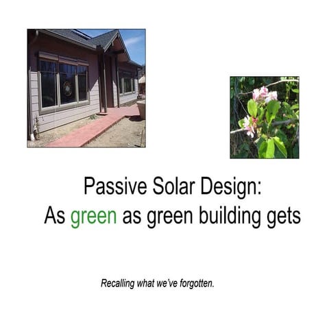 Passive Solar Design Presentation | PDF