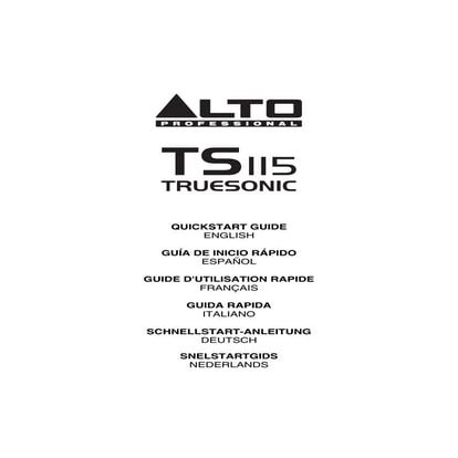 Passive Speakers TRUESONIC TS115 Quickstart Guide | PDF