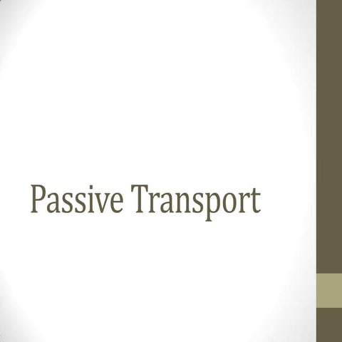 Passive transport | PPT