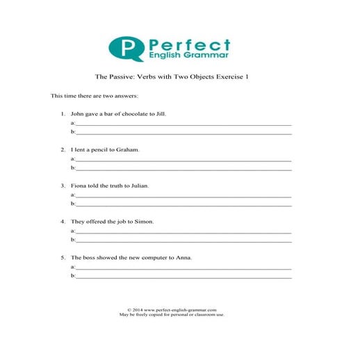 Passive verbs with_two_objects | PDF