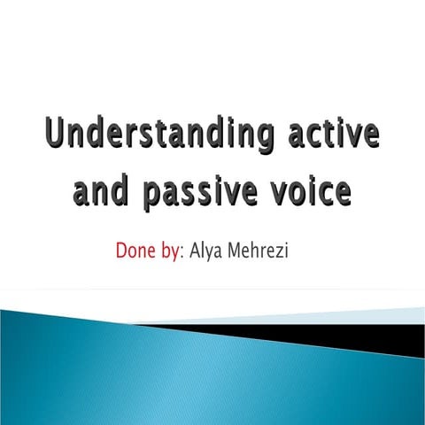 Passive Voice. | PPT