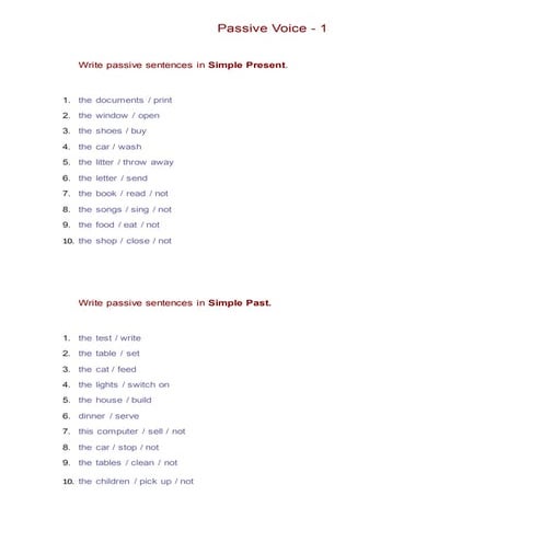 Passive voice 1 | DOCX