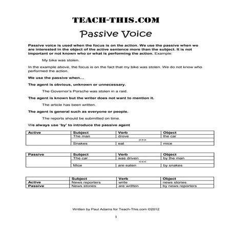 Passive voice | PDF