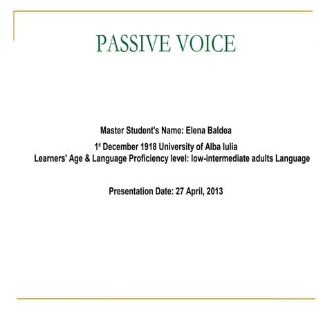 Passive voice | PPT