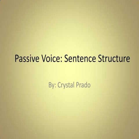 Passive voice | PPT