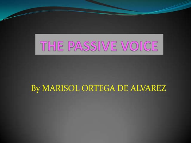 Passive voice ppt.pptx | Programming Languages | Computing