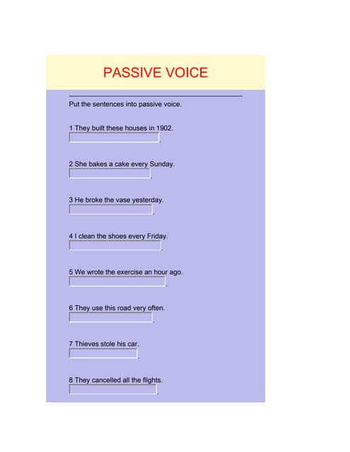 Passive voice exercises | PDF