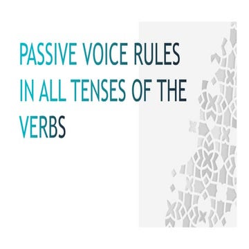 PASSIVE VOICE RULES IN ALL TENSES OF THE.pptx