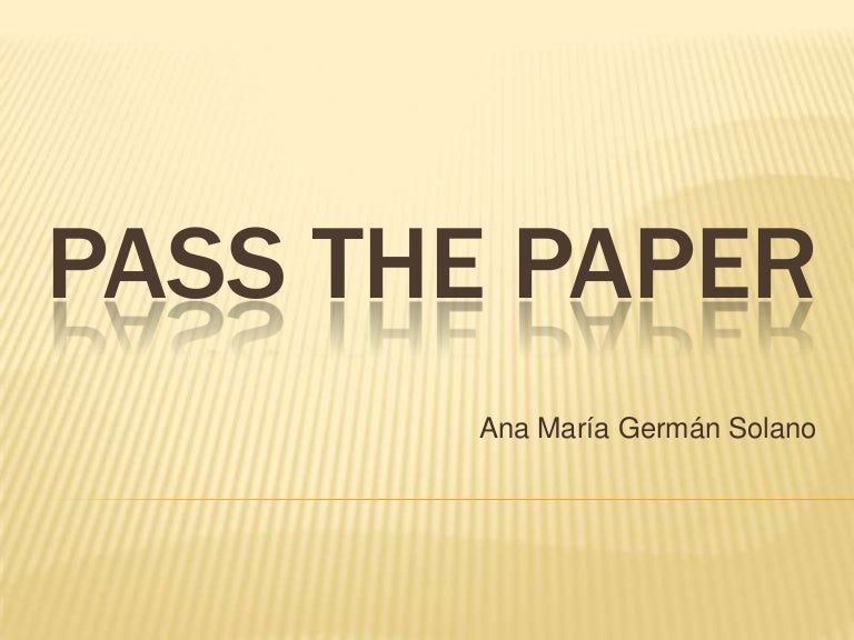 Pass The Paper pass-the-paper