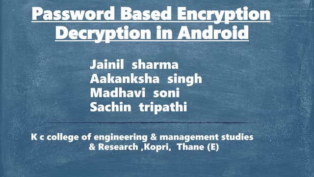 Password Based Encryption Ppt 0712