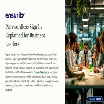 A passwordless enterprise journey | PDF