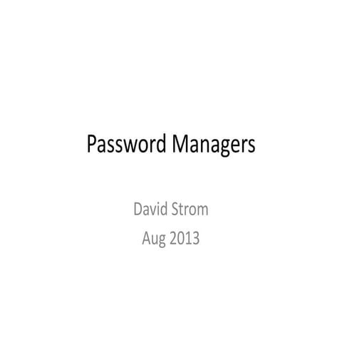 Password manager software review | PPT