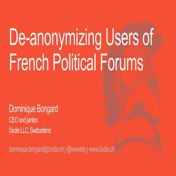 De-anonymizing Members of French Political Forums - Passwords13 | PDF