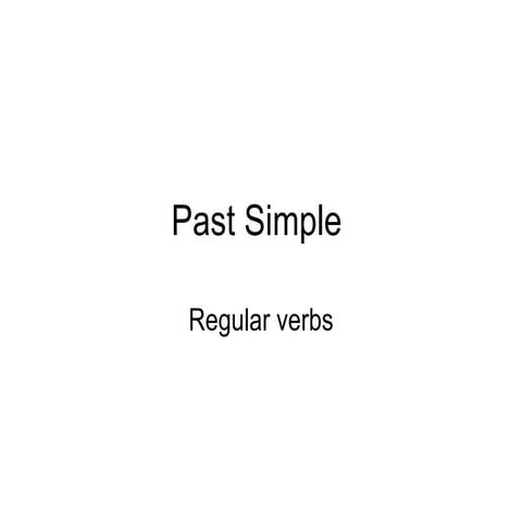 Past Simple Tense | PPT