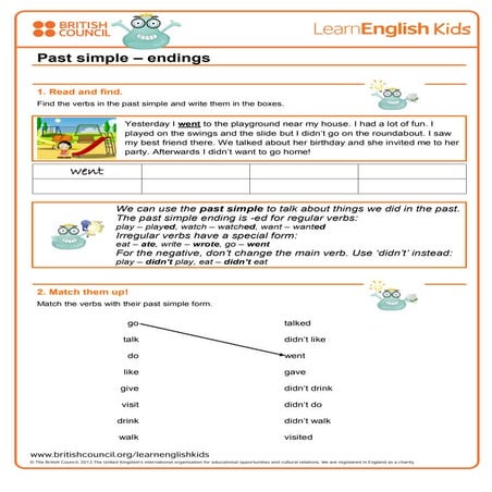 Past simple-worksheets 1 | PDF