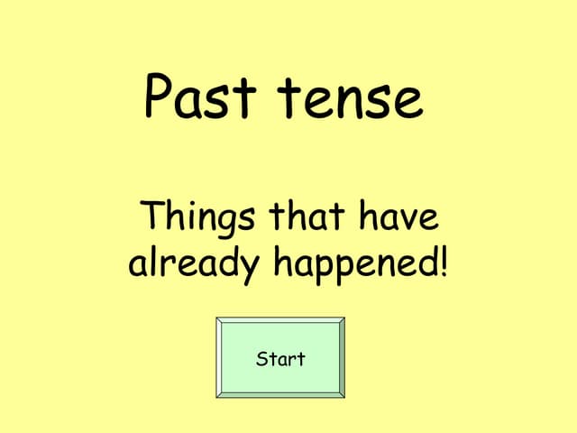 Past tense ppt | PPT