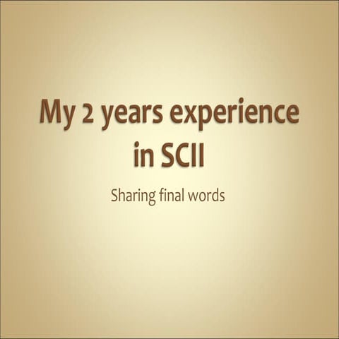 Past 2 years experience | PPT