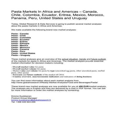 Pasta - Africa and Americas | PDF