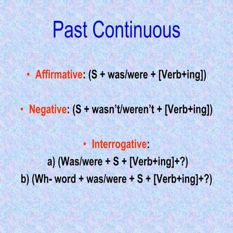 Past Continuous Tense | PPS