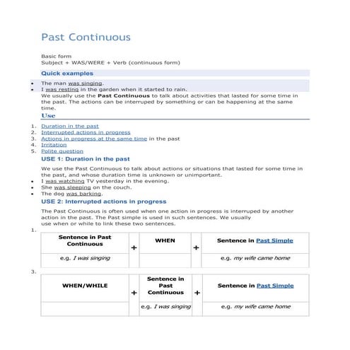 Past continuous | PPTX