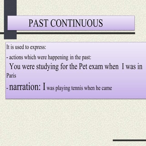 Past continuous | PPTX