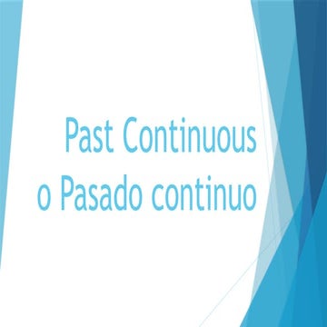 Presentación Past Continuous ingles/español | PPTX