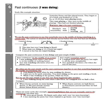 Past continuous explanation (intermidiate) | PDF