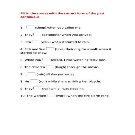 Past continuous practice | PDF