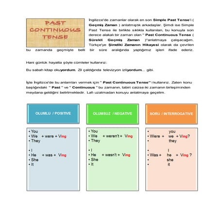 Past continuous tense | PDF