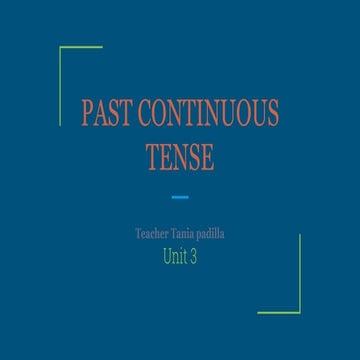 Past continuous tense | PPTX