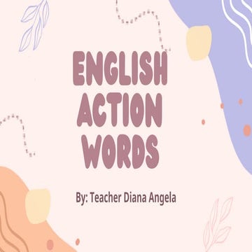 CVC English Action words for toddler and primary | PPTX
