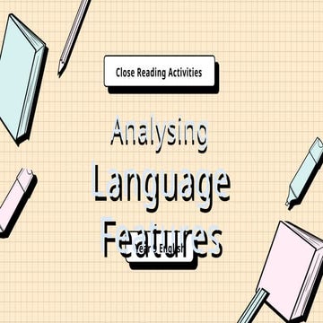 Pastel Lined English Language Features Analysis Close Reading Activity ...