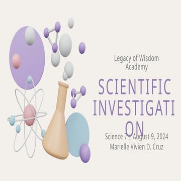 Scientific Investigation for Grade 7 Students | PPTX
