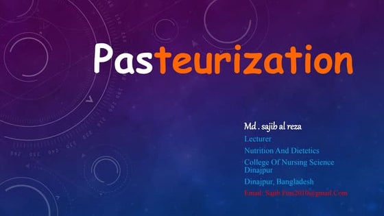 PASTEURISATION | PPTX | Chemistry | Science