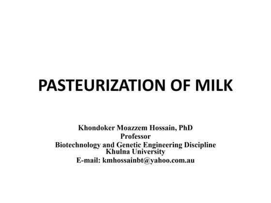 HTST Pasteurization- Introduction, Working, Components | PDF