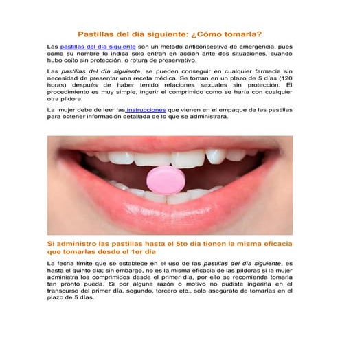 Pastillas del día siguiente | PPTX