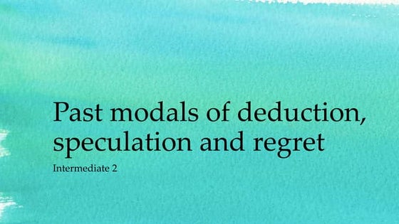 Modals of deduction | DOCX