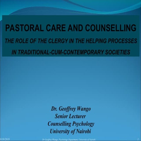 Models of Pastoral Care and Counseling | PPT