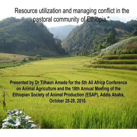 Resource utilization and managing conflict in the pastoral community of ...