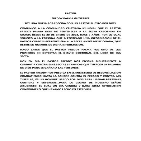Pastor freddy palma | PDF