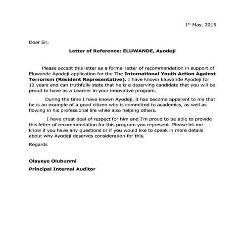 2nd Recommendation Letter | PDF