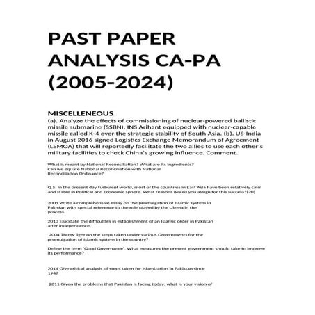 CSS Essay Past Paper Analysis(Topic-wise) 2000-2024 | DOCX