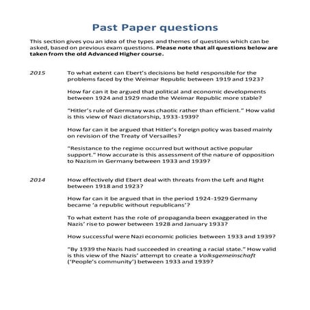 Past paper questions ahh essays | DOCX