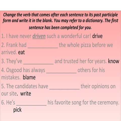 Past Participle 1 | PPT
