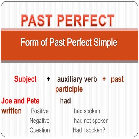 Past perfect tense | PPTX